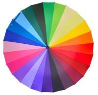 China Waterproof 24 Colours Straight Rainbow Umbrella For Outdoor Use for sale