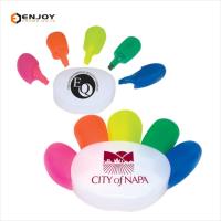 China Custom Printed Plastic 5 Colours Fingers Hand Shape Highlighter For Promotions Kids Use for sale