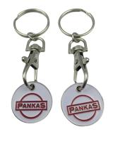 China Promotional Custom Size Soft Enamel Metal Trolley Tokens Color Filled Branding for sale