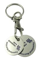 China Shopping Promotional Metal Coin Keychain Custom Size Key Holders for sale