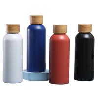 China Insulated 500ml Bamboo Lid Stainless Steel Metal Water Bottle Keeping Drink Hot Cold 6-12hrs for sale