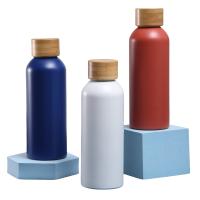 China Insulated 500ml Bamboo Lid Stainless Steel Metal Water Bottle Keeping Drink Hot Cold 6-12hrs for sale