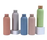 China 500ml Stainless Steel Drinking Bottles Metal Insulated Macaron Color Rubber Painting  For Outdoor Adventures for sale