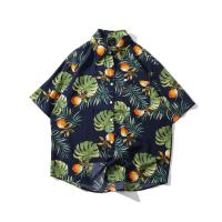 China Custom Branding Soft Full Colour Printed Party Shirt Short Sleeve Rayon Material for sale