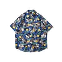 China Custom Branding Soft Full Colour Printed Party Shirt Short Sleeve Rayon Material for sale