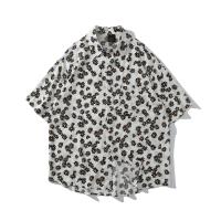 China Custom Branding Soft Full Colour Printed Party Shirt Short Sleeve Rayon Material for sale
