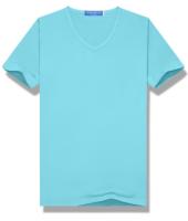 China Custom Made Printed Or Embroidery V Neck T Shirts In Cotton Material for sale