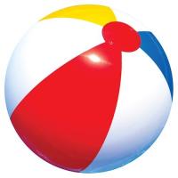 China Custom Printed 6 Panels PVC Inflatable Beach Ball For Water Activities 30cm After Inflated for sale