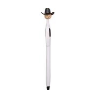 China Promotional Creative Cow Boy Shape Plastic Ball Pen UV Printing Black Blue Ink for sale