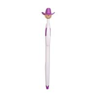 China Promotional Creative Cow Boy Shape Plastic Ball Pen UV Printing Black Blue Ink for sale