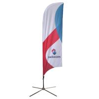 China Feather Shape Beach Flag Flying Banners Custom Printed For Beach Activities Events for sale
