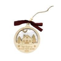 China Custom Shape Full Colour UV Printed Wooden Ormanet For Christmas Holidays for sale