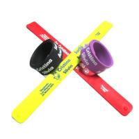China Waterproof Custom Printed Variety Sizes Silicone Slap Band With PMS Colour Matched for sale