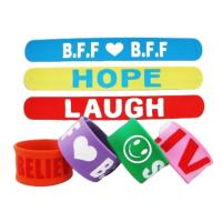 China Waterproof Custom Printed Variety Sizes Silicone Slap Band With PMS Colour Matched for sale