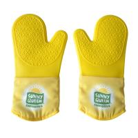 China Heavy Weight Full Sublimation Printed Silicone Oven Mitt With Cotton Lining For Kitchen for sale