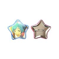 China Full Color Printed Star Shape Tinplate Button Pin Badges For Promotion for sale