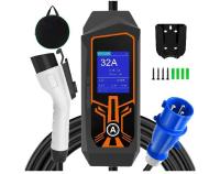 China 3.5kW 7kW 11kW Portable EV Charger with Type 1 Type 2 Connectors | 5m Cable IP55 Rated for sale