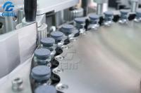 China 600kgs 4.1Kw Rotary Table Automatic Round Bottle Labeling Machine For Ampoules Vials for sale