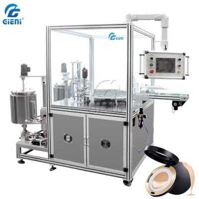 China Rotary Dual Color Air Cushion BB CC Cream Filling Machine 15L Tank 20ml Max Fill for sale