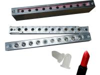 China 10 Cavities Half Silicone Lipstick Metal Mold Aluminum Alloy 10 Pcs for sale