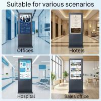 China Tempered Glass HD Floor Stand Advertising Screen LCD Display ODM for sale