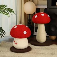 China Foam Teddy Velvet Paradise Mushroom Cat Scratcher Post Foldable OEM for sale