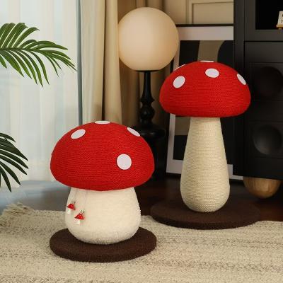 China Foam Teddy Velvet Paradise Mushroom Cat Scratcher Post Foldable OEM for sale