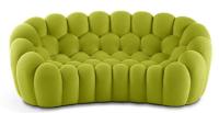 China Modern Small Curved Fabric Compressed Sofa Green Bubble Couch for sale