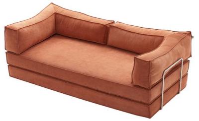 China Orange Compressed Sofa Microfiber Loveseat Sleeper Customizable for sale