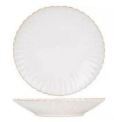 China Kiln transformed chrysanthemum patterned ceramic round soup plate Ceramic tableware for family hotels, made of high-quality ceramics, fashionable household items for sale