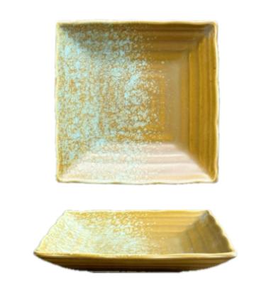 China ODM Square Pottery Plates Handmade Ceramic Serving Platters Tableware For Soup for sale