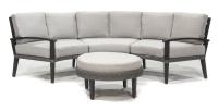 China Deep Seating Metal Hotel Outdoor Furniture Patio Sectional Sofa 6 Seater for sale