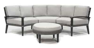China Deep Seating Metal Hotel Outdoor Furniture Patio Sectional Sofa 6 Seater for sale