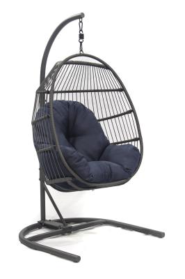 China Rattan Garden Hotel Outdoor Furniture Hanging Basket Swing Chair Egg Shaped for sale