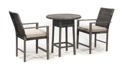 China Metal Frame Hotel Outdoor Furniture Chair Table Set 3 Piece For Gardens Patios for sale