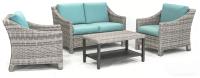 China Customizable Farmhouse Table And Chairs Wicker Patio Set Outdoor furniture for sale