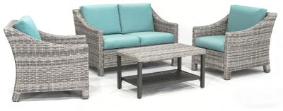China Customizable Farmhouse Table And Chairs Wicker Patio Set Outdoor furniture for sale