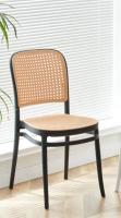 China All Weather Black Knitted Rattan Modern Chair Furniture For Bistro Kitchen for sale