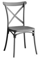 China High Back Provincial Cross Back Dining Chair Gray Plastic For Kitchen Custom for sale