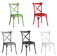 China Farmhouse X Cross Back Side Chair Red For Bistro Kitchen Customized for sale