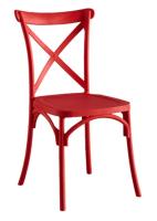 China Farmhouse X Cross Back Side Chair Red For Bistro Kitchen Customized for sale