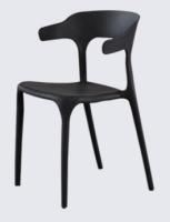 China Lightweight Black Plastic Stacking Chairs Outdoor For Garden Lawn for sale