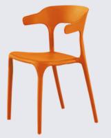 China Bulk Orange Plastic Polypropylene Outdoor Dining Chairs For Cafeteria for sale