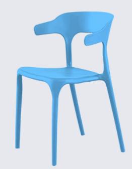 China Blue Refined Stackable Modern Chair Furniture Armchair High Back For Restaurant for sale