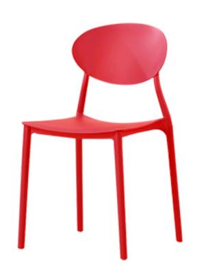 China Red Restaurant Garden Dining Chairs Stackable Weather Resistance Hard Plastic for sale