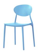 China Blue PP Plastic Modern Chair Furniture Stackable Bistro Chair High Back for sale