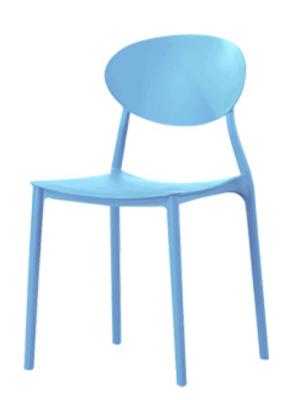 China Blue PP Plastic Modern Chair Furniture Stackable Bistro Chair High Back for sale