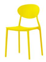 China OBM Yellow High Back Kitchen Chair Polypropylene Plastic for sale