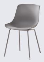 China Grey Coloured Moulded Plastic Dining Chairs For Kitchen Cafeteria ODM for sale