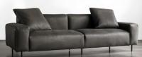 China Deep Grey Modern Sectional Sofa Couch Seating Microfiber Cloth for sale